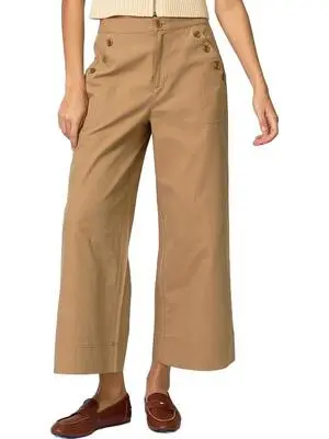 Central Park West Dean Straight Leg Button Pant - Khaki