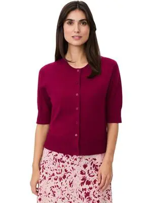 MASAI COPENHAGEN Half-sleeve Knitted Cardigan - Beet Red