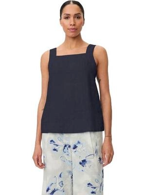 MASAI COPENHAGEN Masai Copenhagen Linen Square Neck Top With Back Tie Detail