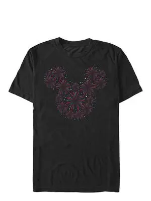MICKEY & FRIENDS Fireworks Logo Graphic T-shirt - Black