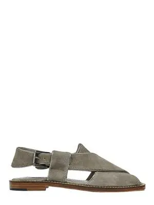 ÇAPLAIT Hara Handcrafted Suede Peshawari Sandals - Grey