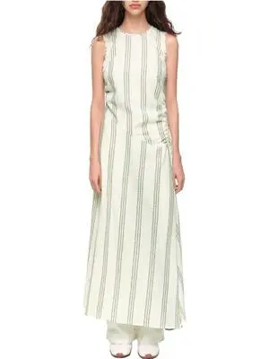 Bimba Y Lola Striped Sleeveless Midi Dress - Green