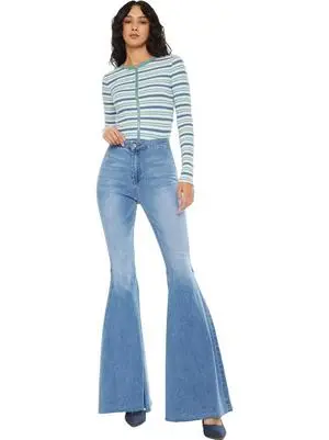 KANCAN Beverly High Rise Super Flare Jeans - Medium Wash