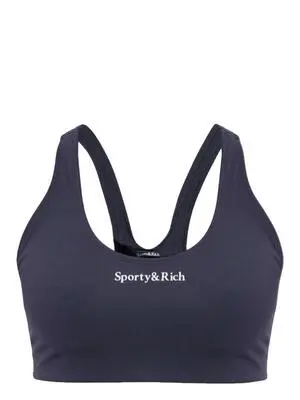 SPORTY  RICH Sporty & Rich Sleeveless Printed Top - Black