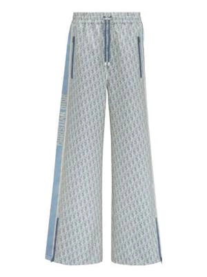 Dior Riviera Flared Monogram Track Pants - Gray