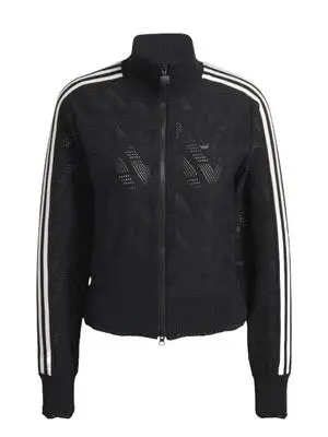 ADIDAS ORIGINALS Open Knit Zip Sweatshirt - Black/black