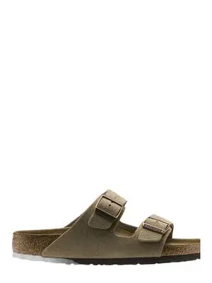 BIRKENSTOCK Suede Buckle-fastening Slides - Brown