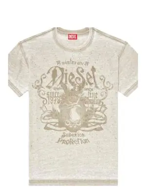 DIESEL® Diesel T Norm Aa 8 Studded Graphic T-Shirt Beige