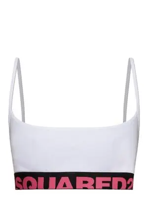 Dsquared2 Sleeveless Top With Elasticated Hem - White