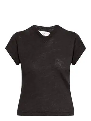 IRO PARIS Short-sleeved V-neck Knit Top - Black