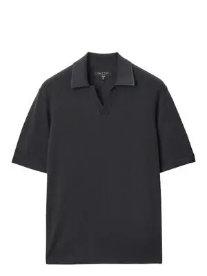 Rag & Bone Short-sleeved Knit Polo Shirt - Black