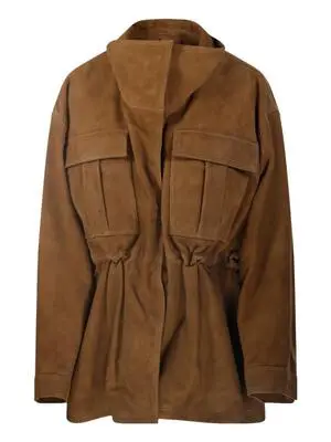 RÓHE Róhe Sculptural Suede Jacket With Drawstring Waist No