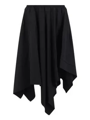 Yohji Yamamoto Asymmetrical Elastic Waist Skirt - Black