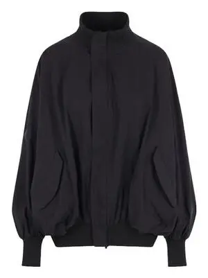 Yohji Yamamoto Long Sleeve Casual Jacket With High Neck - Black