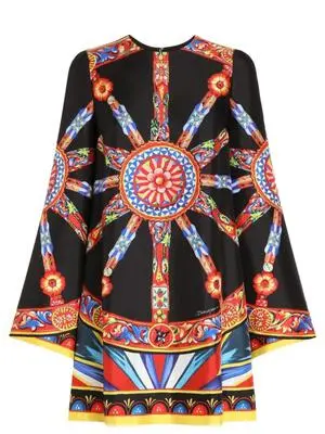 Dolce & Gabbana Carretto Print Long Sleeve Dress - No