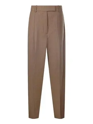 RÓHE Daria Single-pleat Tapered Pants - Brown