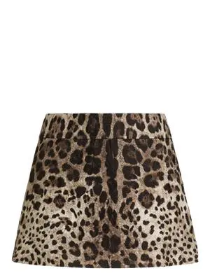 Dolce & Gabbana Leo-print Brocade Mini Skirt - Multi-color