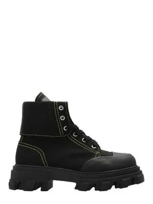 GANNI Ganni Canvas Trail Boots With Contrast Stitching