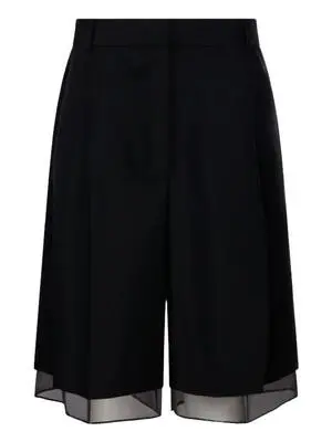 RÓHE Sheer Hem Bermuda Shorts - Black