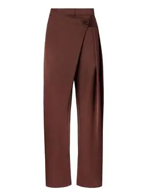 Pinko Asymmetrical Waistband Pleated Trousers - Brown