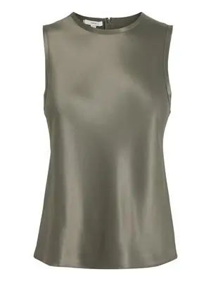 Vince Sleeveless Satin Top - Green