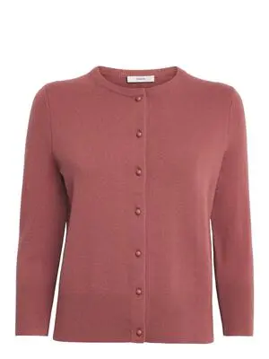 Vince Wool-blend Cardigan With Ribbed Hem - Red