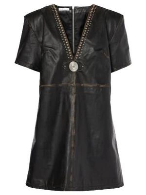 AREA AREA Studded Leather Shirt Dress