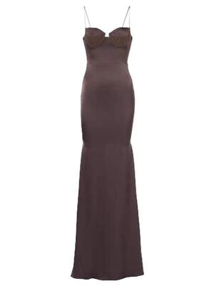 Alex Perry Satin Bustier Gown - Black