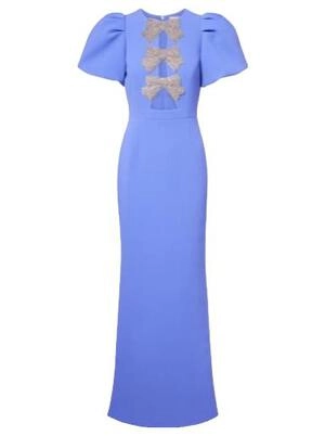 Rebecca Vallance Violetta Embellished Bow Gown - Blue
