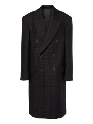 Wardrobe.NYC Plaid Double-breasted Coat - Black
