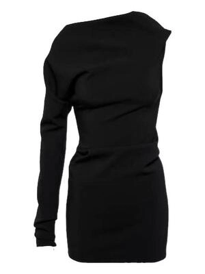 Maticevski One-shoulder Draped Jersey Minidress - Black