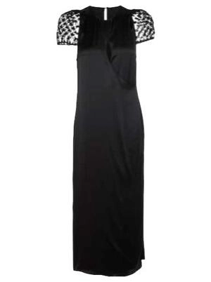 SAFIYAA LONDON Audun Silk Satin Midi Dress - Black