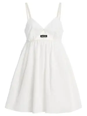 Miu Miu Pop Cotton-blend Mini Dress - White