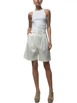 CAYET Ribbed Logo-embroidered Tank Top - White