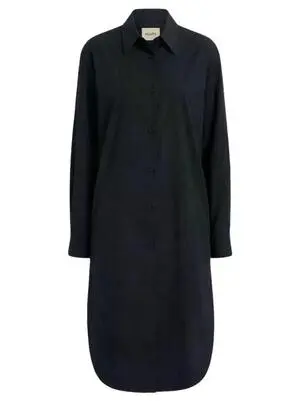 Khaite Long-sleeve Button-fastening Midi Dress - Blue