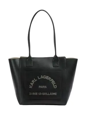 Karl Lagerfeld Stud-embellished Leather Shoulder Bag - Black