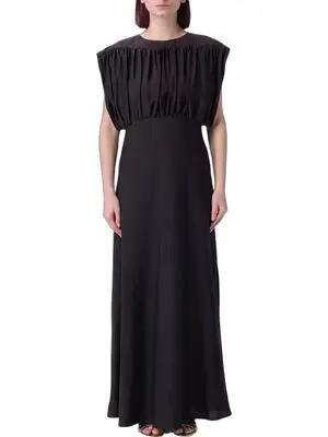 TELA Gathered Sleeveless Maxi Dress - Brown