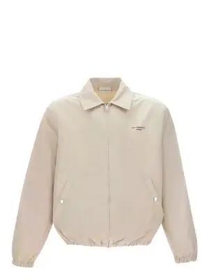 Drole De Monsieur Slogan-print Zip-up Jacket - Neutrals