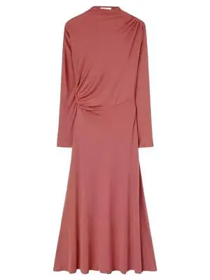 RETORI Retro: Draped Mock-neck Midi Dress - Pink
