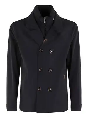 MOORER Double-breasted Padded Jacket - Blue