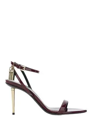 TOM FORD Padlock Detail Ankle Strap Sandals - Red