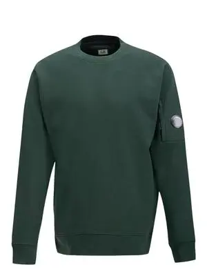 C.P. COMPANY Lens Detail Sleeve Pocket Crew Neck Sweater - Green