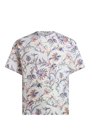 Etro Floral-motif Cotton T-shirt - Neutrals