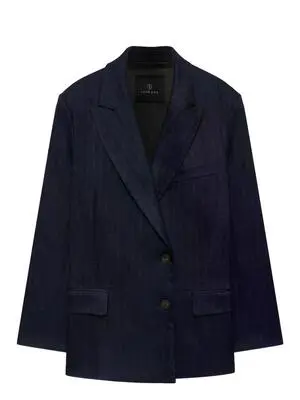 ANINE BING Aretha Blazer Navy Pinstripe - Blue