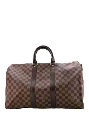 LOUIS VUITTON Keepall Bandouliere 45 Damier Travel Bag - Brown