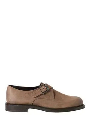 Brunello Cucinelli Suede Monk Strap Derbies - Neutrals
