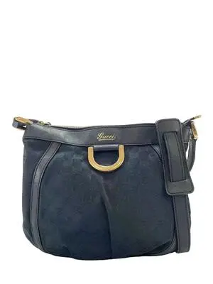 Gucci Canvas Gg Monogram Abbey Shoulder Bag - Black