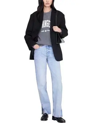 ANINE BING Miles Los Angeles University Crewneck Sweatshirt - Grey