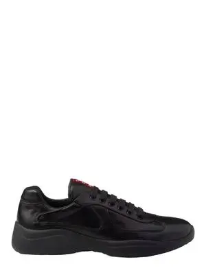Prada America's Cup Smooth Grain Leather Sneakers - Black
