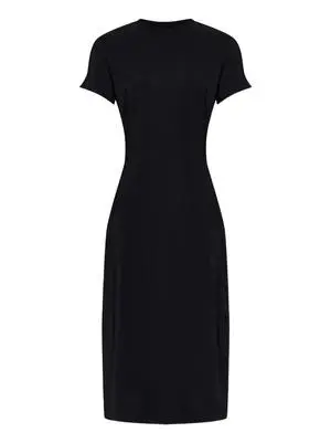 JIL SANDER Cady Short-sleeve Zip-fastening Midi Dress - Black